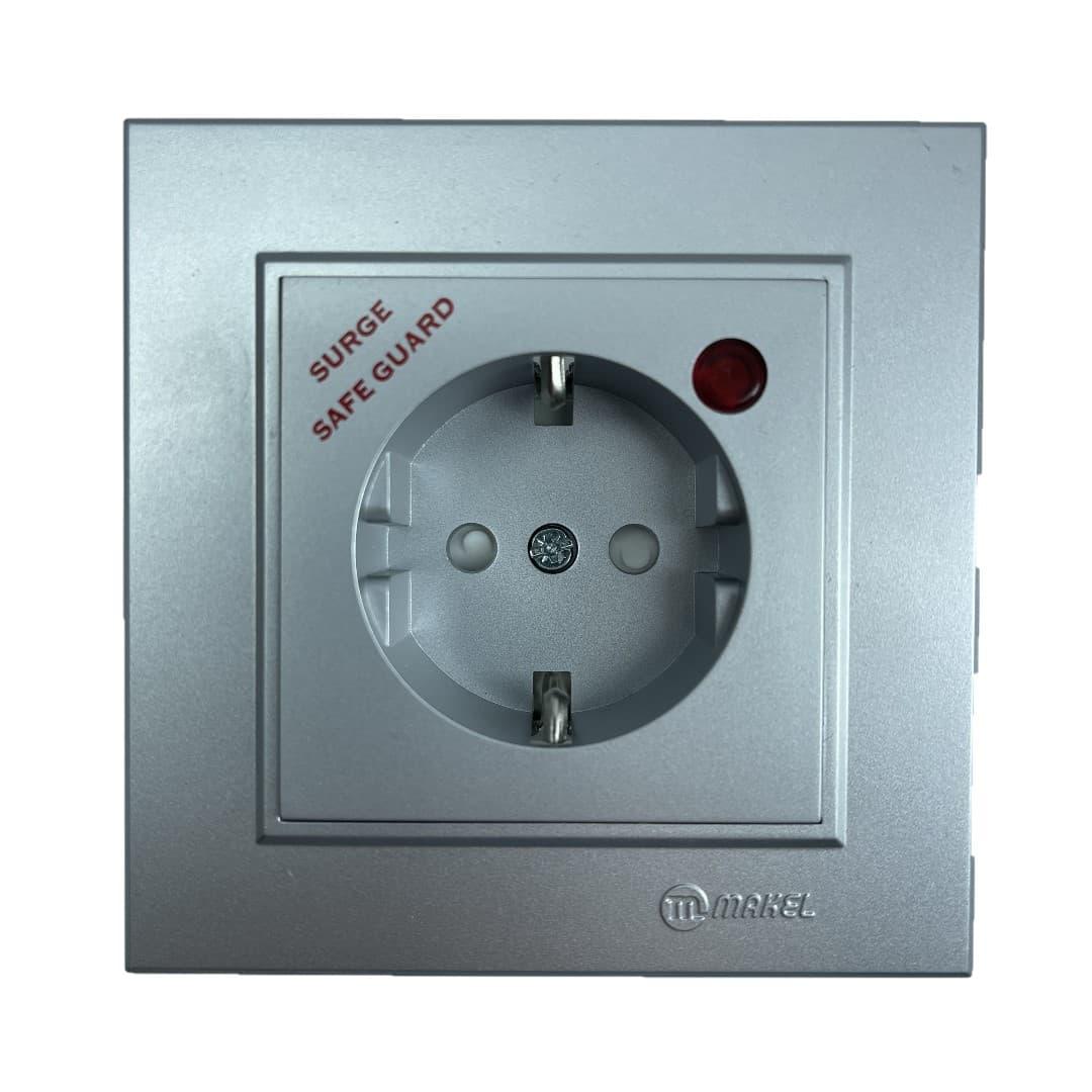 Makel Karea Şok Korumalı Topraklı Priz Gümüş - 200.00 TL + KDV