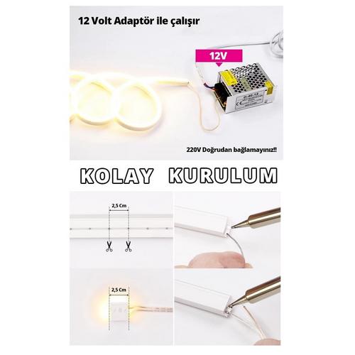 Neon Led 12 Volt Amber Işık Dış Mekan 5 Metre - 258.33 TL + KDV